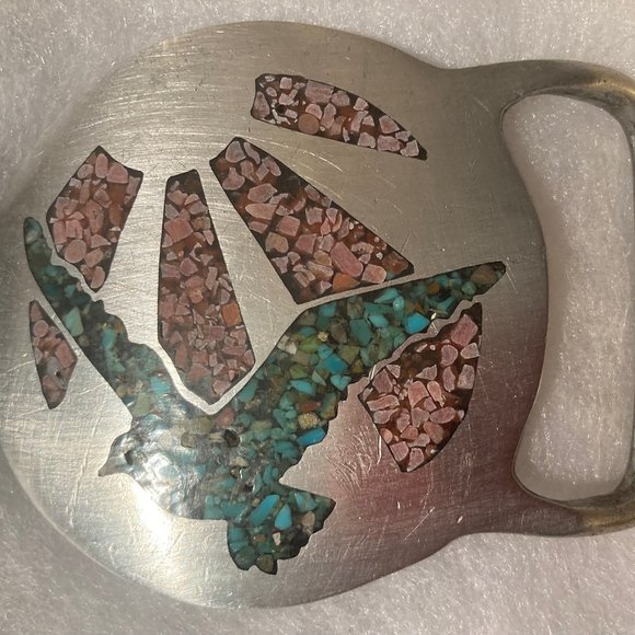 Accessories | Vintage Metal Belt Buckle Mosaic Dove Eagle Bird ...